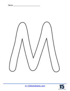 Bubble Letter M Worksheets | Early Reading - 15 Worksheets.com
