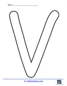 Bubble Letter V Worksheets