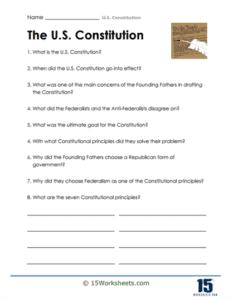 U.S. Constitution Worksheets - 15 Worksheets.com