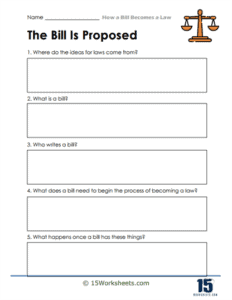 How a Bill Becomes a Law Worksheets - 15 Worksheets.com