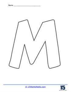 Bubble Letter M Worksheets | Early Reading - 15 Worksheets.com