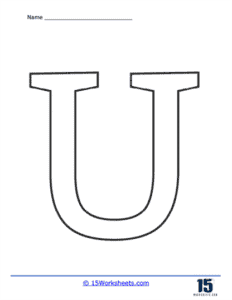 Bubble Letter U Worksheets | Curving Pencil Practice - 15 Worksheets.com