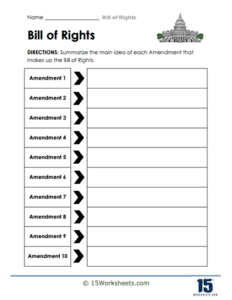 Bill of Rights Worksheets - 15 Worksheets.com