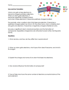 Atoms, Elements, Compounds Worksheets