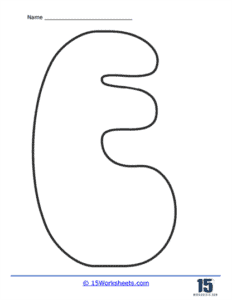 Bubble Letter E Worksheets | Fine Motor Boost - 15 Worksheets.com