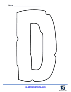 Bubble Letter D Worksheets | Hand Control Practice - 15 Worksheets.com