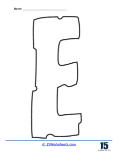 Bubble Letter E Worksheets | Fine Motor Boost - 15 Worksheets.com