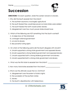 American Civil War Worksheets - 15 Worksheets.com