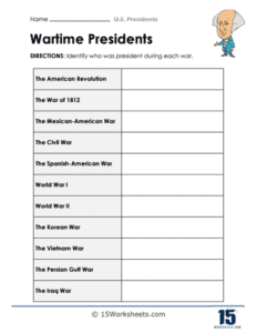 American President Worksheets - 15 Worksheets.com