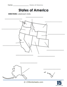 States of America Worksheets | Explore All 50 States - 15 Worksheets.com