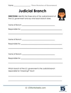 Branches of Government Worksheets - 15 Worksheets.com
