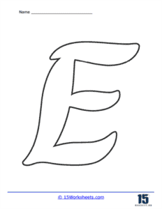 Bubble Letter E Worksheets | Fine Motor Boost - 15 Worksheets.com