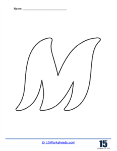 Bubble Letter M Worksheets | Early Reading - 15 Worksheets.com