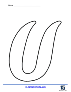 Bubble Letter U Worksheets | Curving Pencil Practice - 15 Worksheets.com