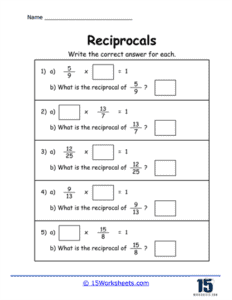 Reciprocals Worksheets | Understanding Their Use - 15 Worksheets.com
