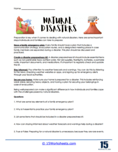 Natural Disasters Worksheets | The Science - 15 Worksheets.com