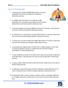 Unit Rate Word Problems Worksheets - 15 Worksheets.com