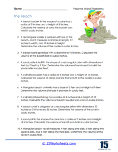 Volume Word Problems Worksheets | Geometry Skills - 15 Worksheets.com