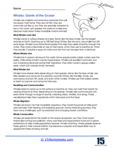 Ocean Animals Worksheets | Life Science - 15 Worksheets.com