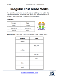 Irregular Past Tense Verbs Worksheets | Unusual Previous Forms - 15 ...