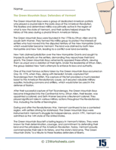 American Revolution Worksheets