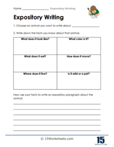 Expository Writing Worksheets