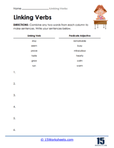 Linking Verbs Worksheets | Connections in Sentences - 15 Worksheets.com