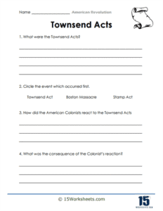American Revolution Worksheets