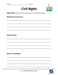 Civil Rights Worksheets