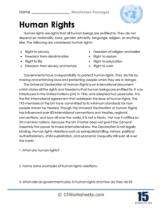 Nonfiction Passages Worksheets | Reading Comp. - 15 Worksheets.com