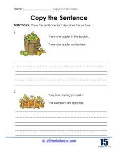Copy the Sentence Worksheets - 15 Worksheets.com