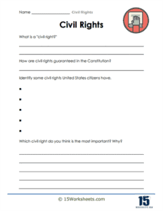 Civil Rights Worksheets