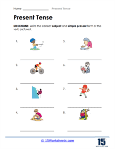 Present Tense Worksheets | Effective Exercises - 15 Worksheets.com