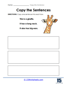 Copy the Sentence Worksheets - 15 Worksheets.com