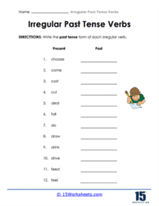 Irregular Past Tense Verbs Worksheets | Unusual Previous Forms - 15 ...