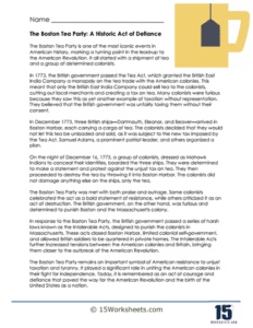 American Revolution Worksheets