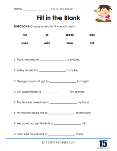 Fill in the Blank Worksheets | Language Builders - 15 Worksheets.com