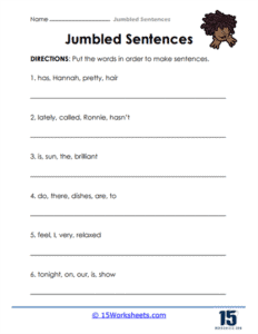 Jumbled Sentences Worksheets | Reorder Words - 15 Worksheets.com