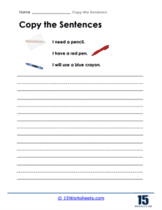 Copy the Sentence Worksheets - 15 Worksheets.com