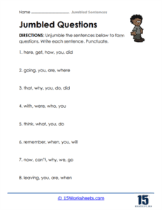 Jumbled Sentences Worksheets | Reorder Words - 15 Worksheets.com