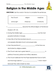 Middle Ages Worksheets | World History PDFs - 15 Worksheets.com