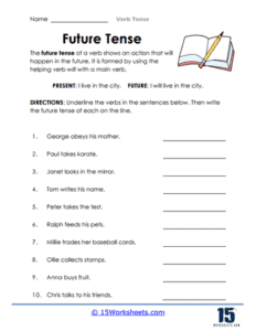Verb Tense Worksheets | Expressing Time - 15 Worksheets.com