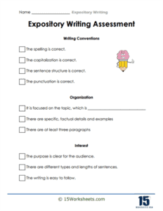 Expository Writing Worksheets