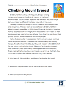 Nonfiction Passages Worksheets | Reading Comp. - 15 Worksheets.com