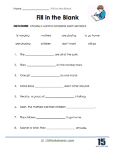 Fill in the Blank Worksheets | Language Builders - 15 Worksheets.com