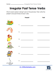 Irregular Past Tense Verbs Worksheets | Unusual Previous Forms - 15 ...