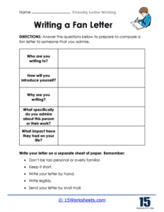 Friendly Letter Writing Worksheets