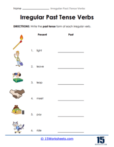 Irregular Past Tense Verbs Worksheets | Unusual Previous Forms - 15 ...