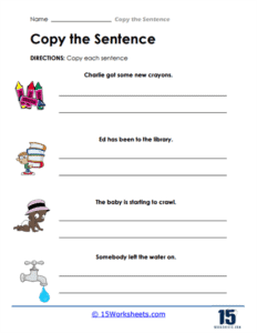 Copy the Sentence Worksheets - 15 Worksheets.com