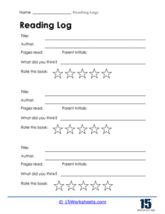 Reading Logs Worksheets - 15 Worksheets.com